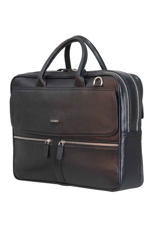 Matte Black Mega Size Laptop Entry Briefcase