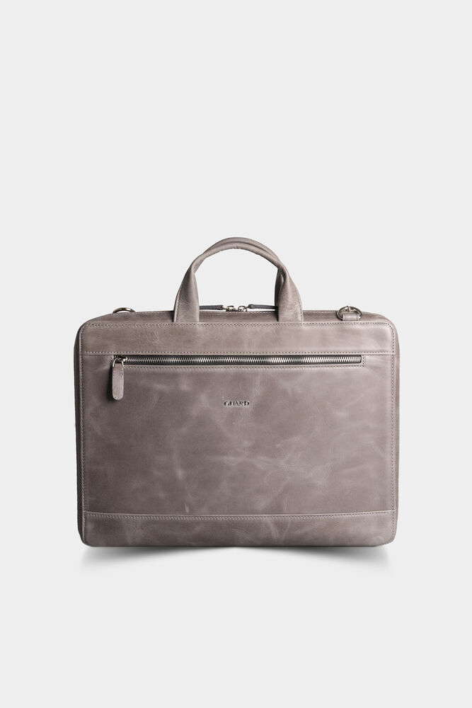Gray Leather Special Edition Laptop and Briefcase