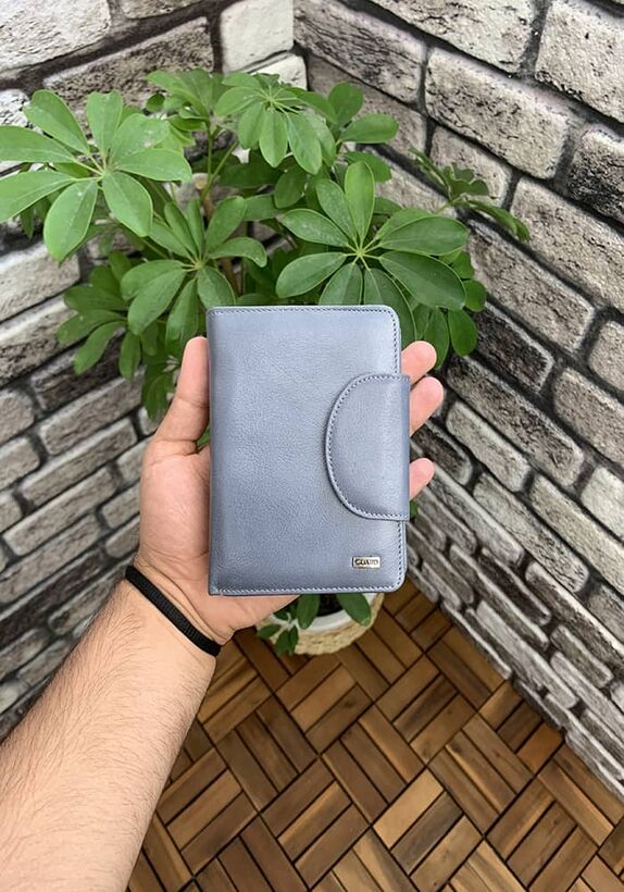 Gray Split Leather Women's Wallet