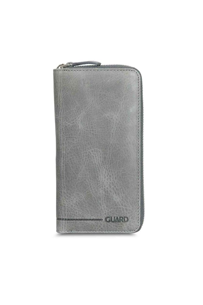 Gray Zippered Portfolio Wallet