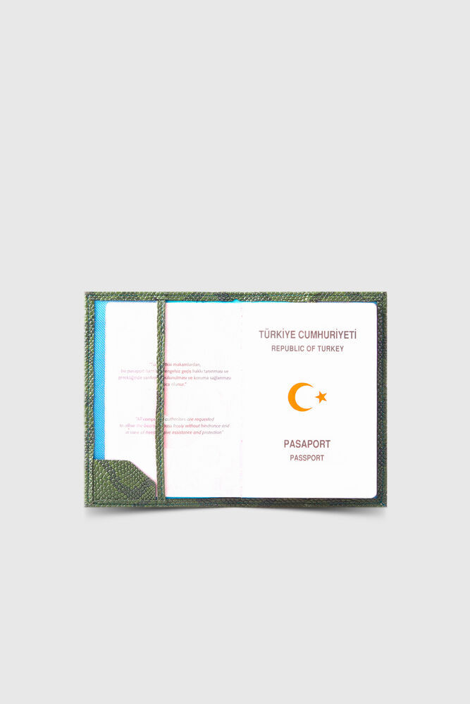 Green Python Print Passport Cover