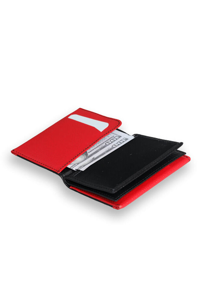 Guard Black - Red Dual Color Compartment Genuine Leather Card Holder ...