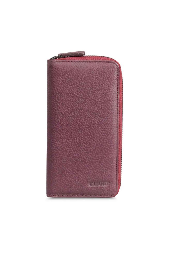 Guard Claret Red Zip Portfolio Genuine Leather Wallet | Portfolio ...