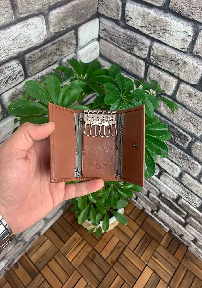 Guard Light Tan Leather Keyholder | Keychain Prices | Guard 100% ...