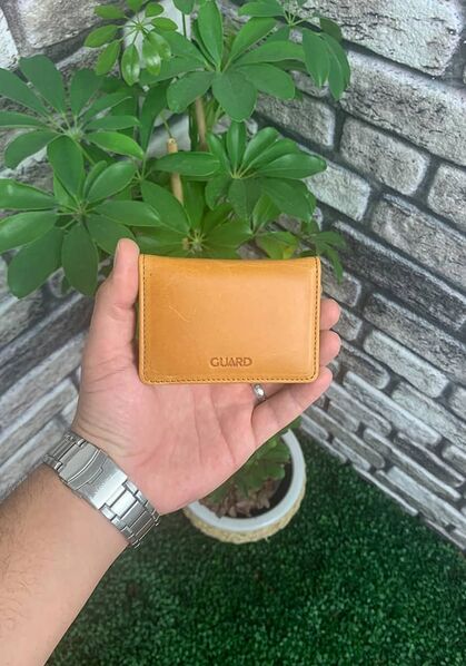 Guard Magnet Small Size Antique Leather Yellow Card Holder/Business ...