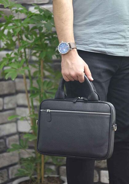 Guard Black Leather 11' inch Laptop Bag | Briefcase, Laptop Bag Prices ...