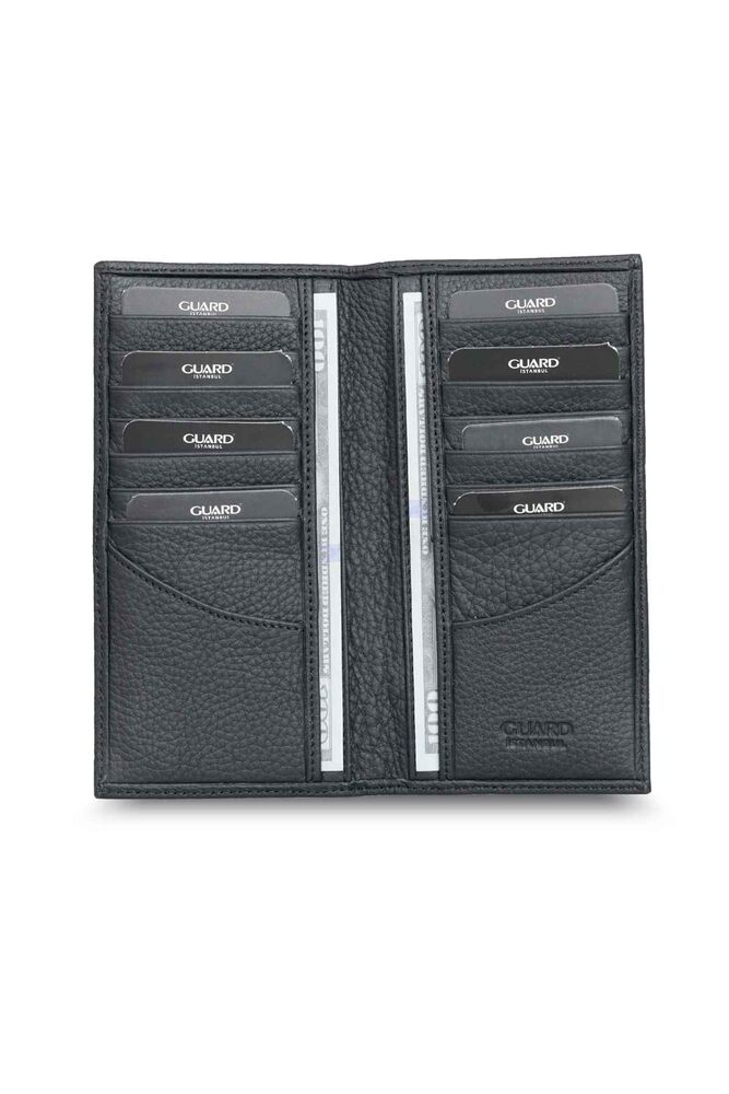 Slim Black Leather Portfolio Hand Wallet