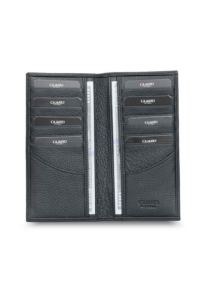Slim Black Leather Portfolio Hand Wallet