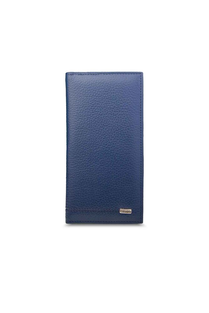 Unisex No-Zip Navy Blue Portfolio Wallet