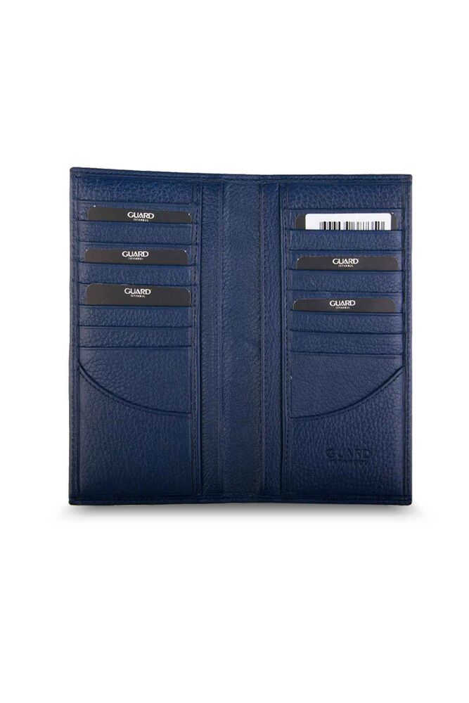 Unisex No-Zip Navy Blue Portfolio Wallet