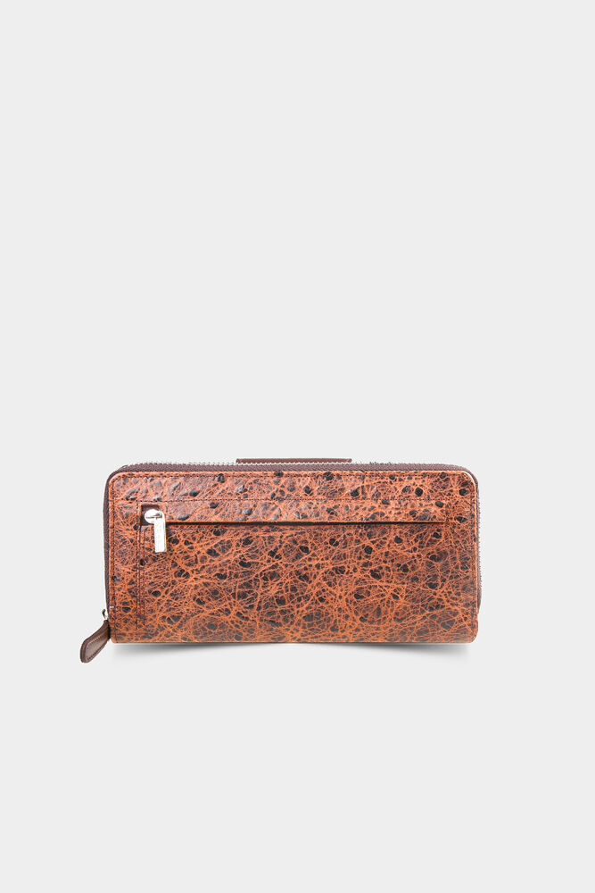 Ostrich Skin Zippered and Plaid Hand Portfolio