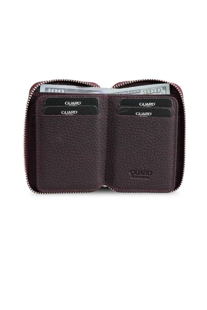 Guard Zipper Claret Red Leather Mini Wallet | Men's Wallet Prices ...
