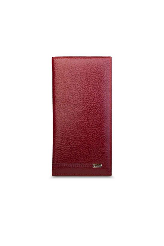 Unisex Claret Red Portfolio Wallet Without Zipper